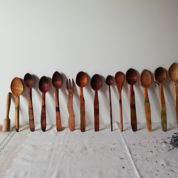 Antique Vintage Wooden Spoons - Etsy