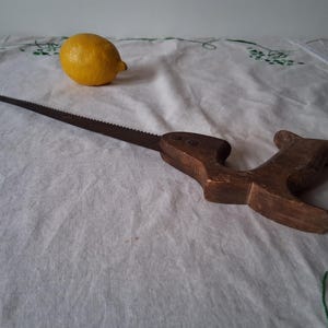 Antique Romanian Handsaw - Rustic Rusty Saw With Hand Made Wooden ...