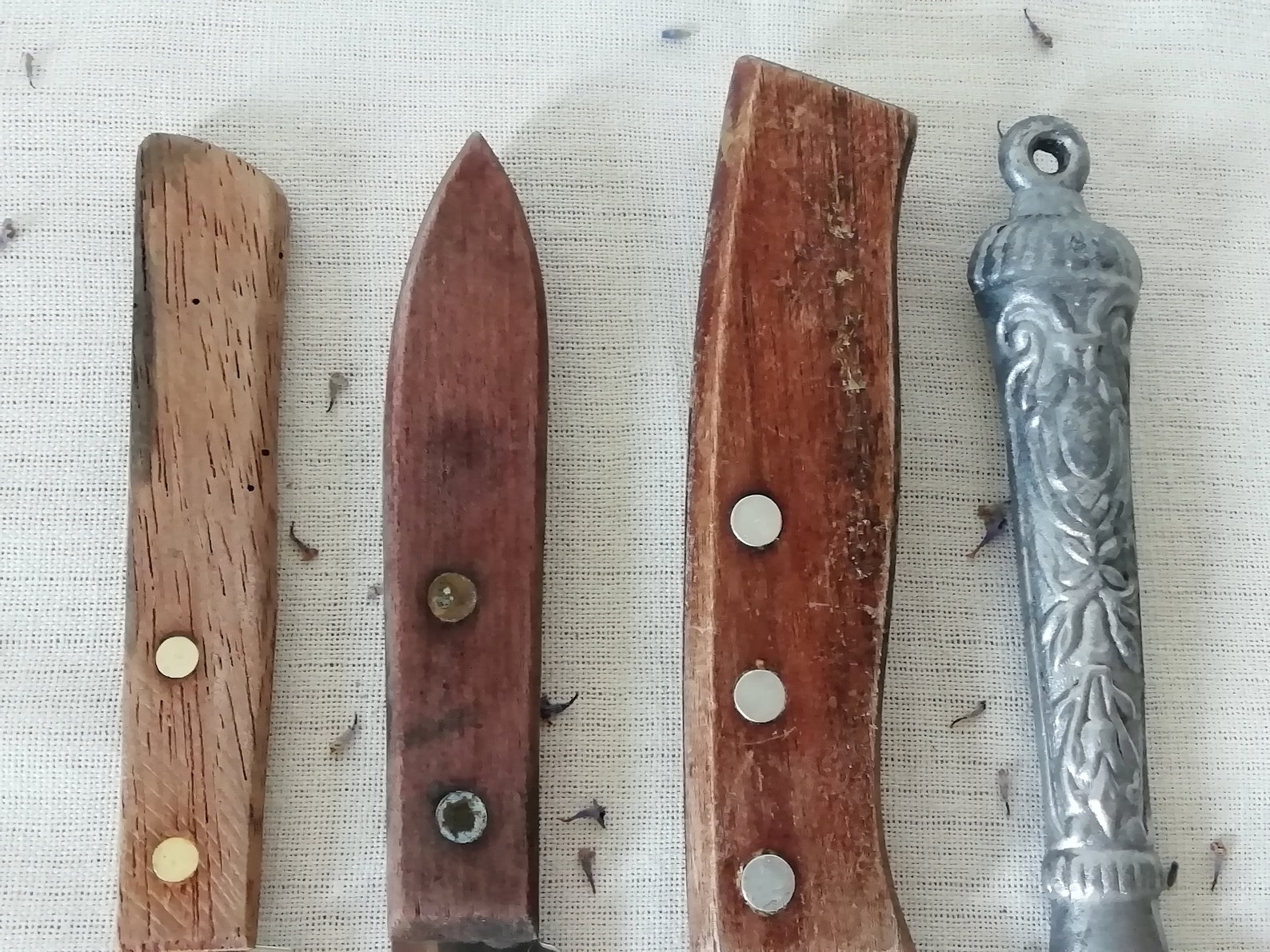 Vintage Wood Handled Kitchen Knife - Old Big Knives With Wooden or ...