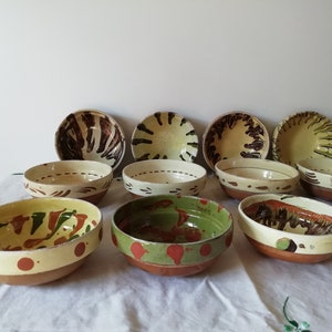 Rustic Earthenware Clay Bowls Antique Primitive Handmade - Etsy