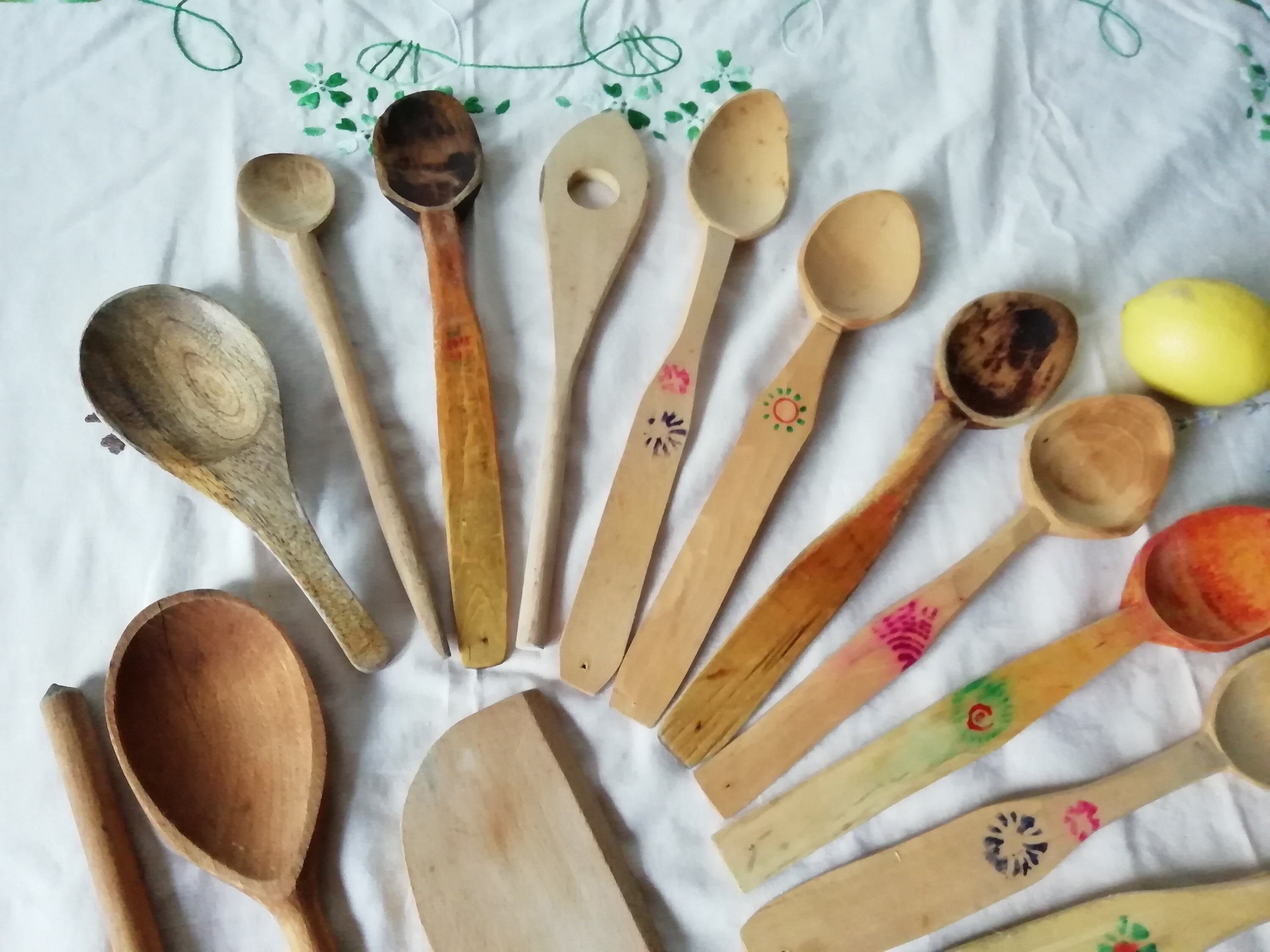 Lot of 18 Antique Wooden Kitchen Mixing Utensils Old Carved - Etsy