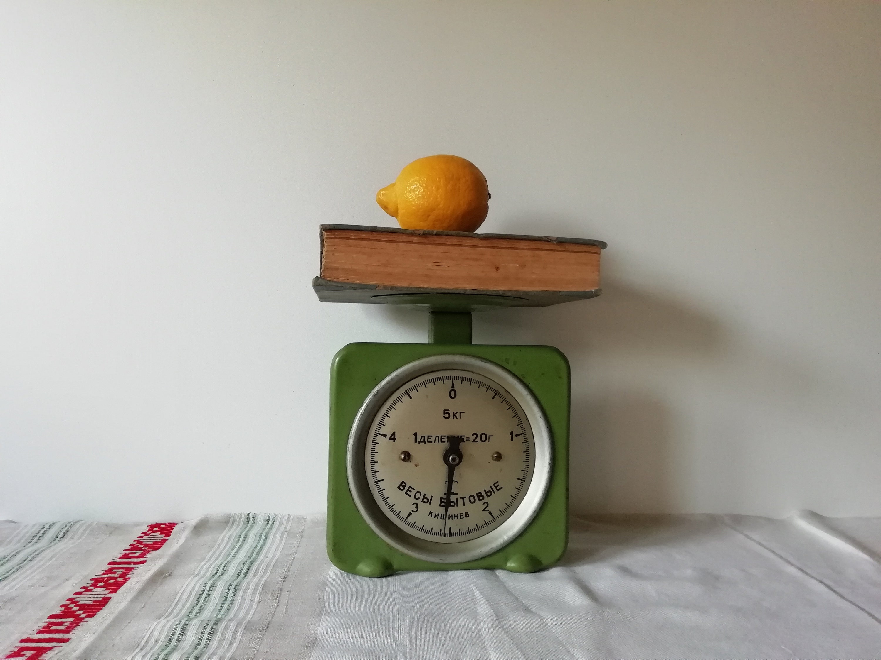 Antique Green Kitchen Scale, Vintage Family Scale, Primitive Countertop ...