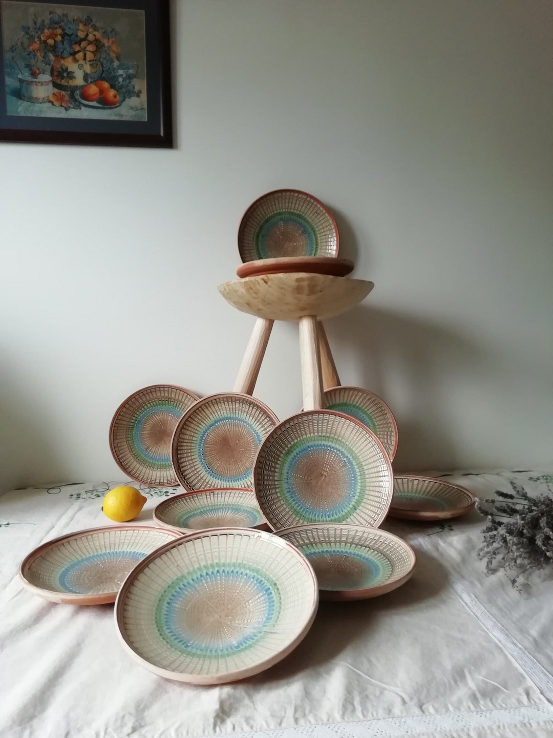 Traditional Horezu Handmade Clay Plates for Use or Wall Hanging Decor ...