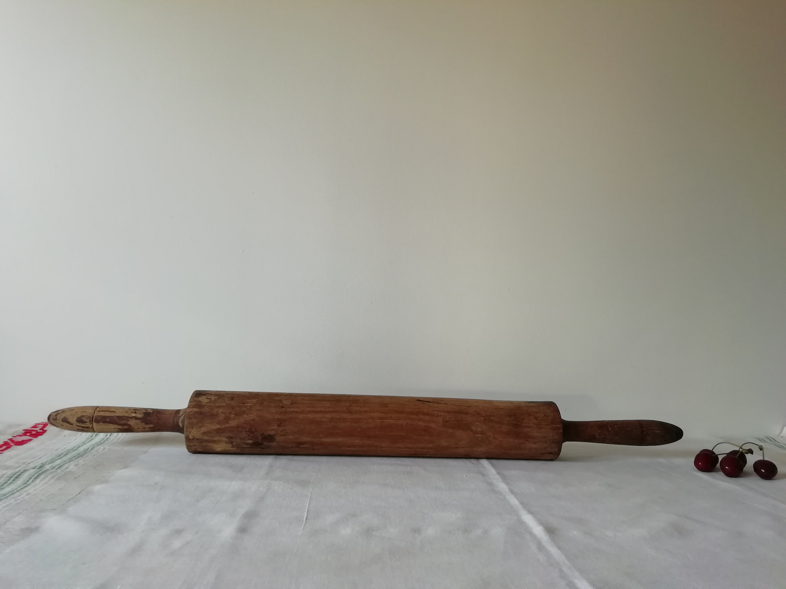 Large Antique Wooden Pastry Rolling Pin Solid Wood Baking - Etsy