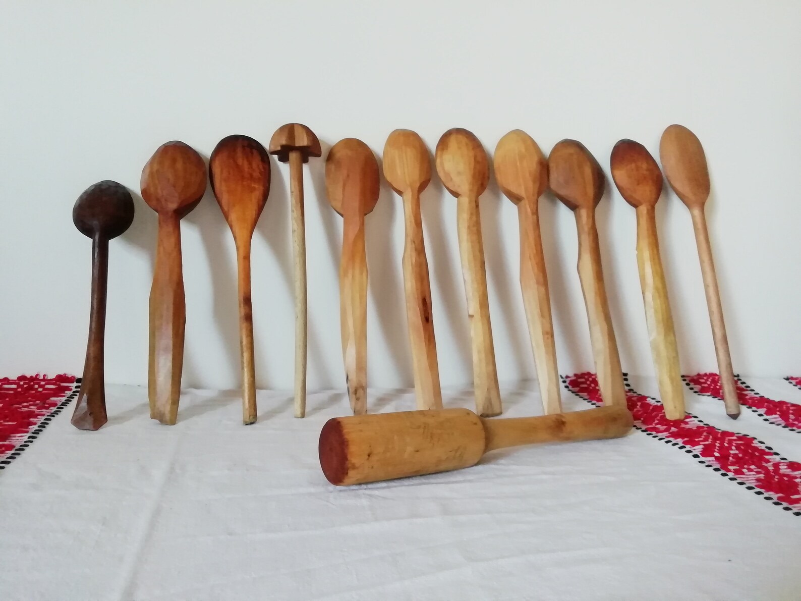 Vintage Wooden Rustic Kitchen Utensils Romanian Hand Carved - Etsy