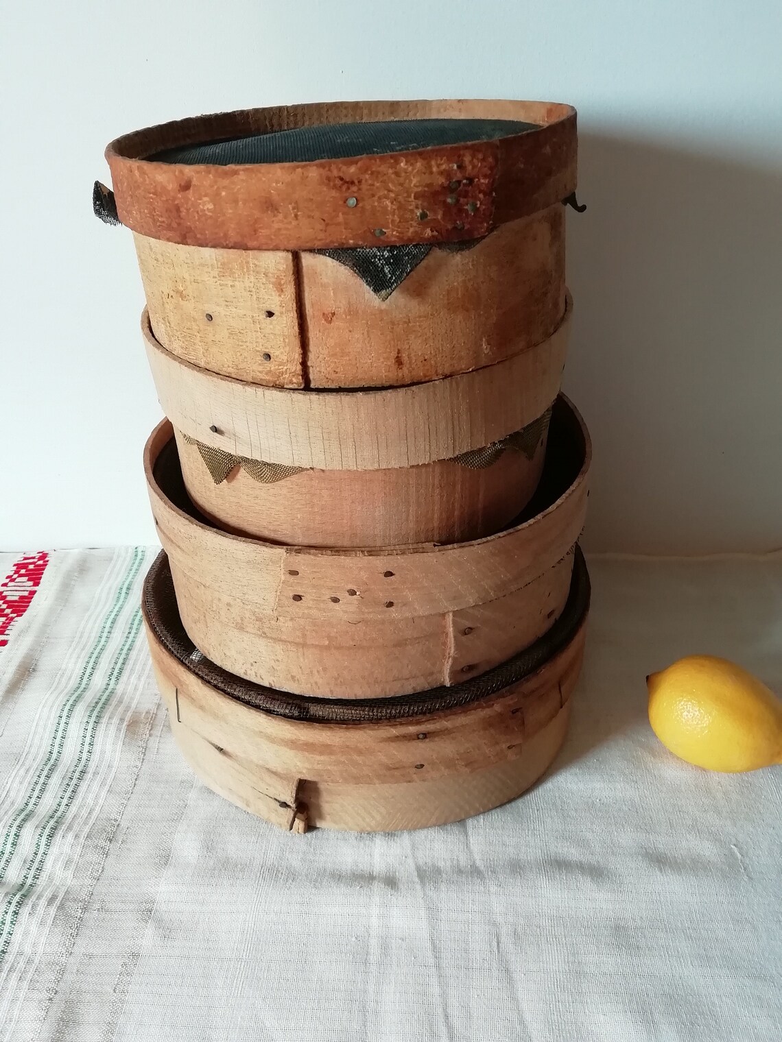 Rustic Wooden Corn Flour Sieve Antique Primitive Round - Etsy