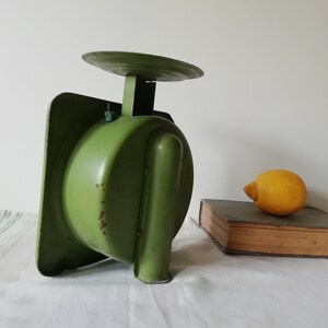 Antique Green Kitchen Scale, Vintage Family Scale, Primitive Countertop ...