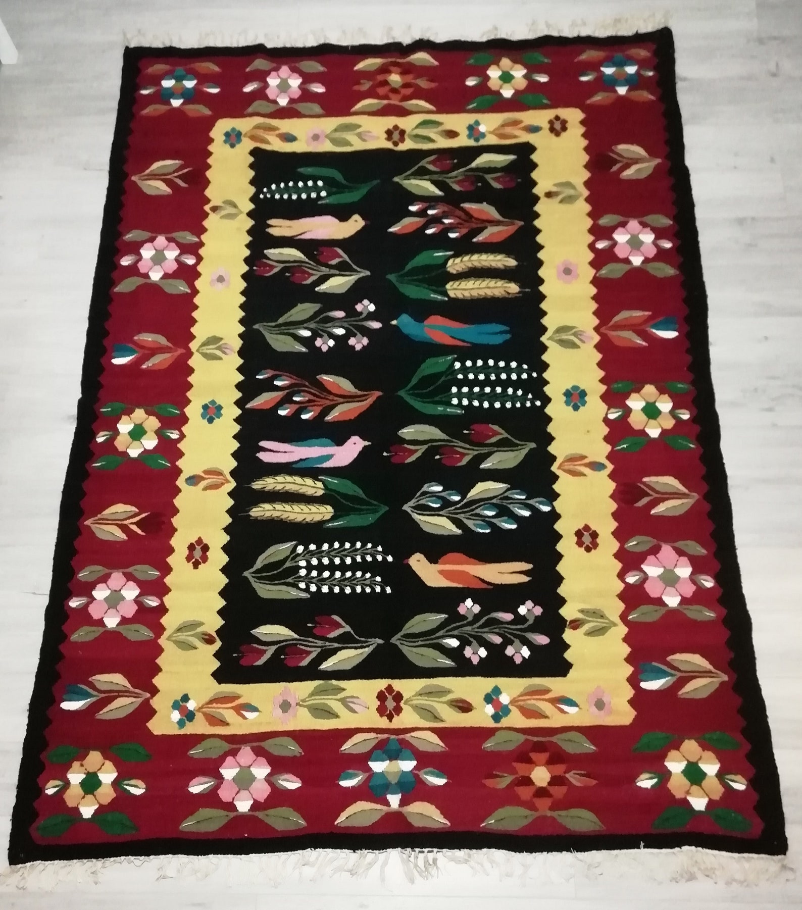 Vintage Romanian Rug Handwoven Wool Rug Handmade Wool | Etsy