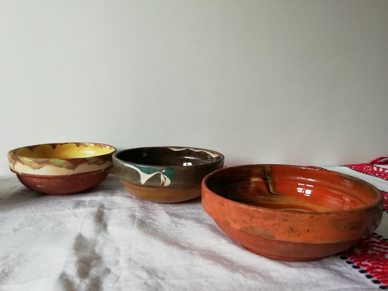 Antique Primitive Clay Bowls Rustic Handmade Ceramic Plate - Etsy