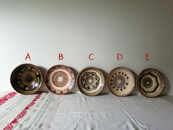 Vintage Traditional Romanian Hand Made Clay Plates Wall | Etsy
