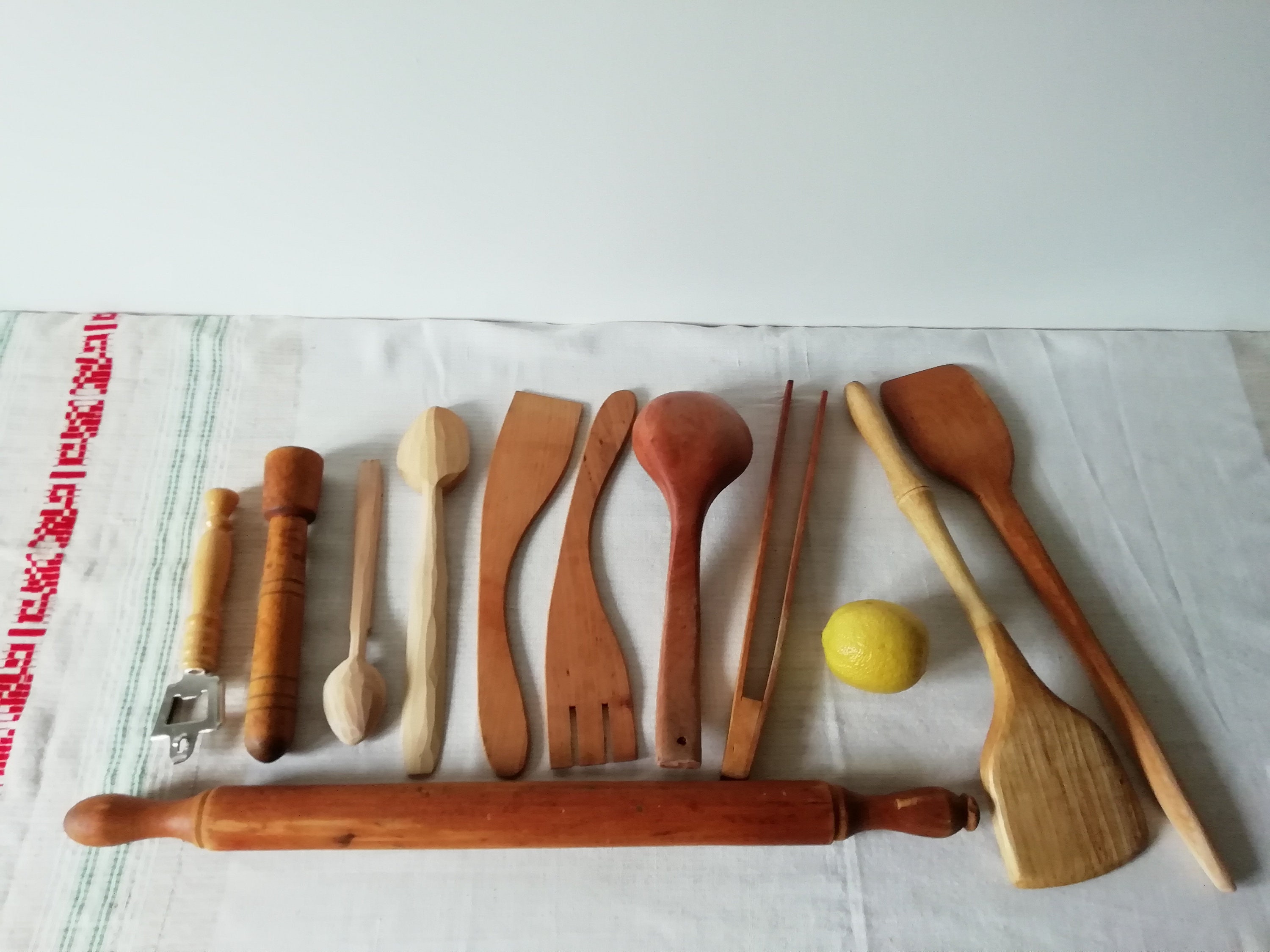 Vintage Wooden Kitchen Utensils Old Rustic Wood Spoons - Etsy