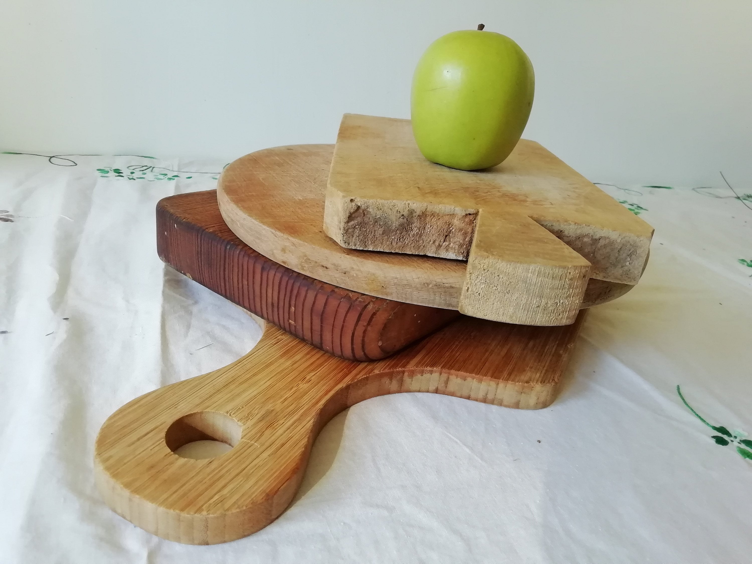Old Round Cutting Board, Wooden Rectangle Chopping Board, Rustic ...