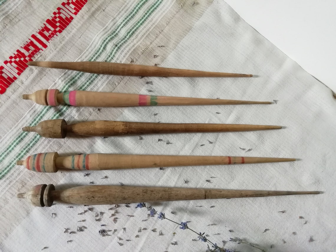 Antique Wooden Spindles for Spinning Wool Turned Wood | Etsy