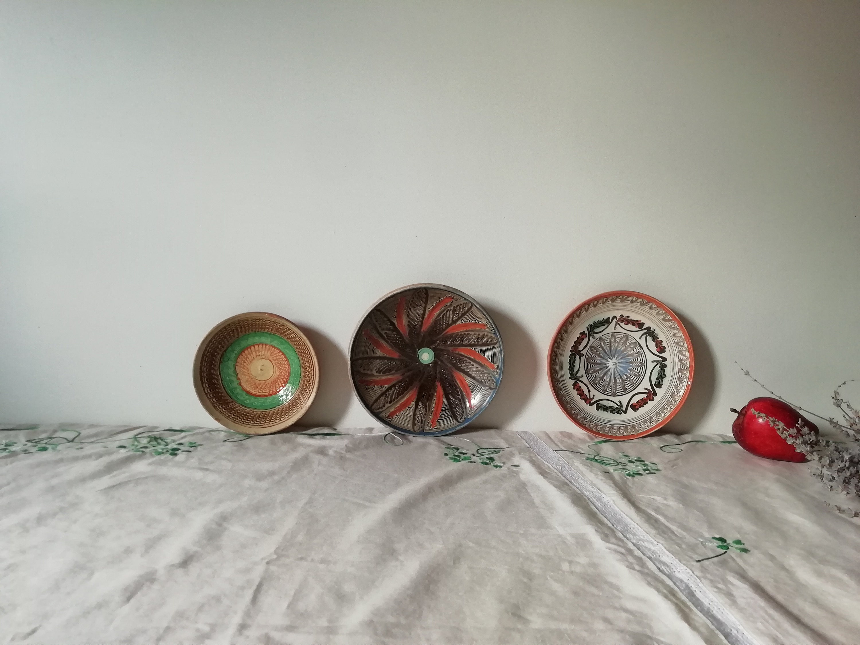 Traditional Romanian Hand Made Clay Plates Wall Hanging Decor, Vintage ...