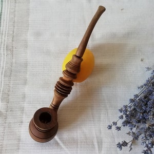 Rustic Hand Carved Wooden Smoking Pipe, Collectible Vintage Wood Pipe ...