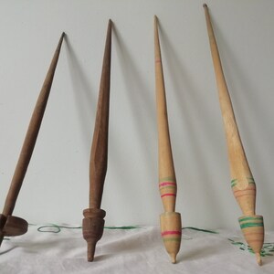 Antique Wooden Spindles for Spinning Wool, Turned Wood Spindles ...