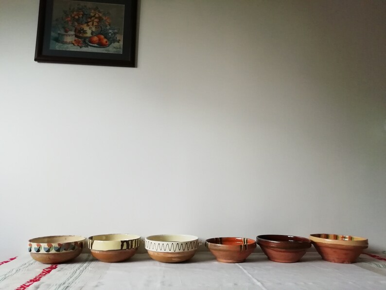 Vintage Clay Bowls Antique Primitive Handmade Ceramic Plate - Etsy