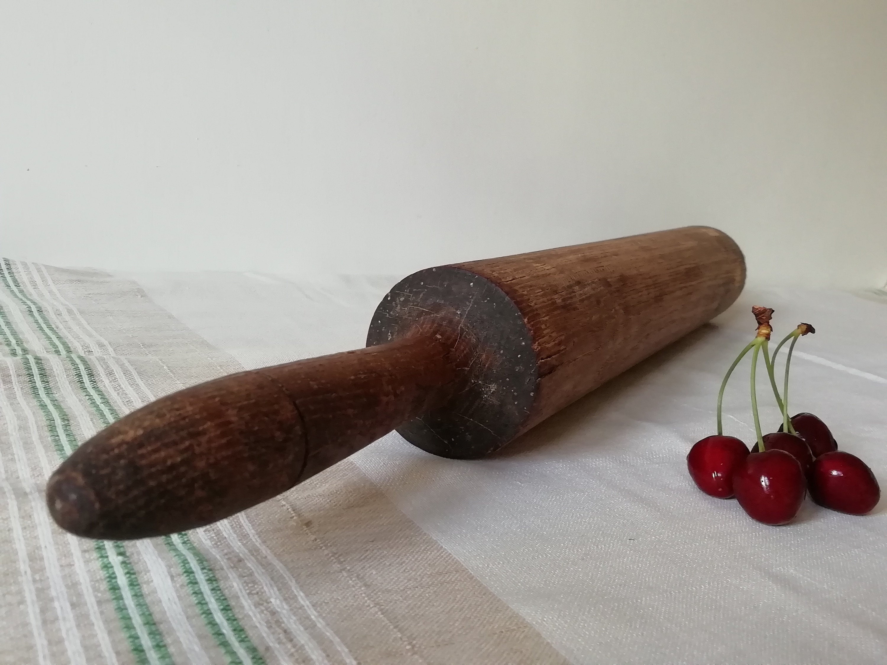 Large Antique Wooden Pastry Rolling Pin Solid Wood Baking - Etsy