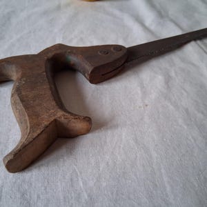 Antique Romanian Handsaw - Rustic Rusty Saw With Hand Made Wooden ...