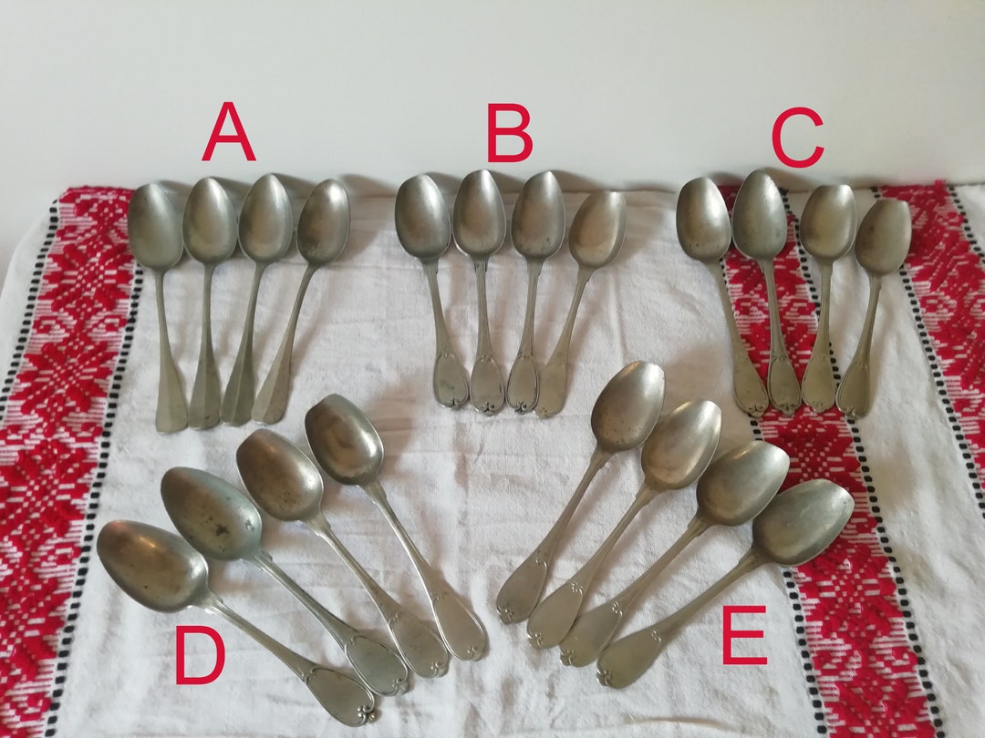 Antique Alpaca Spoons, Unique Food Photo Props, Vintage Tarnished Spoon ...