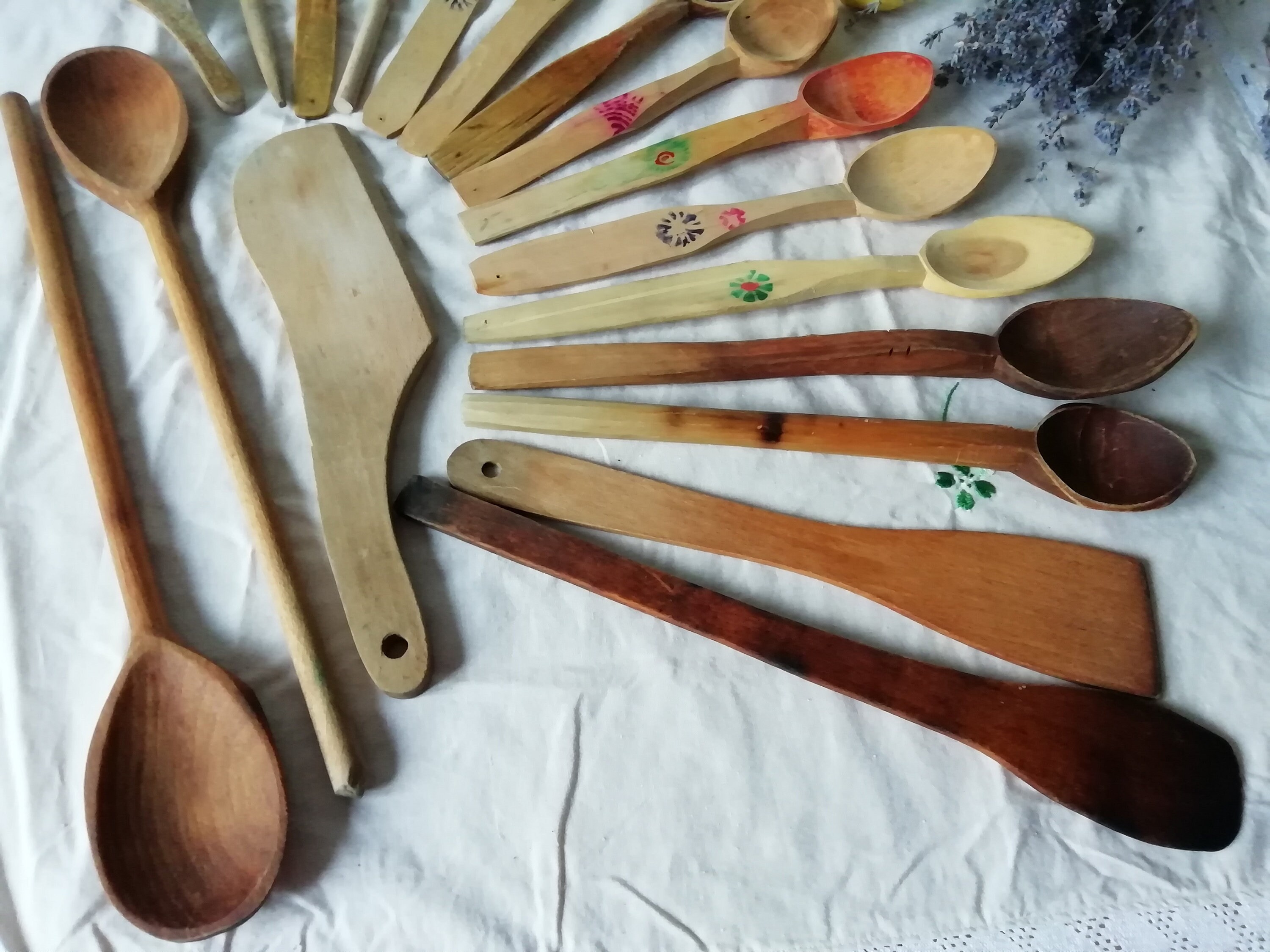 Lot of 18 Antique Wooden Kitchen Mixing Utensils Old Carved - Etsy
