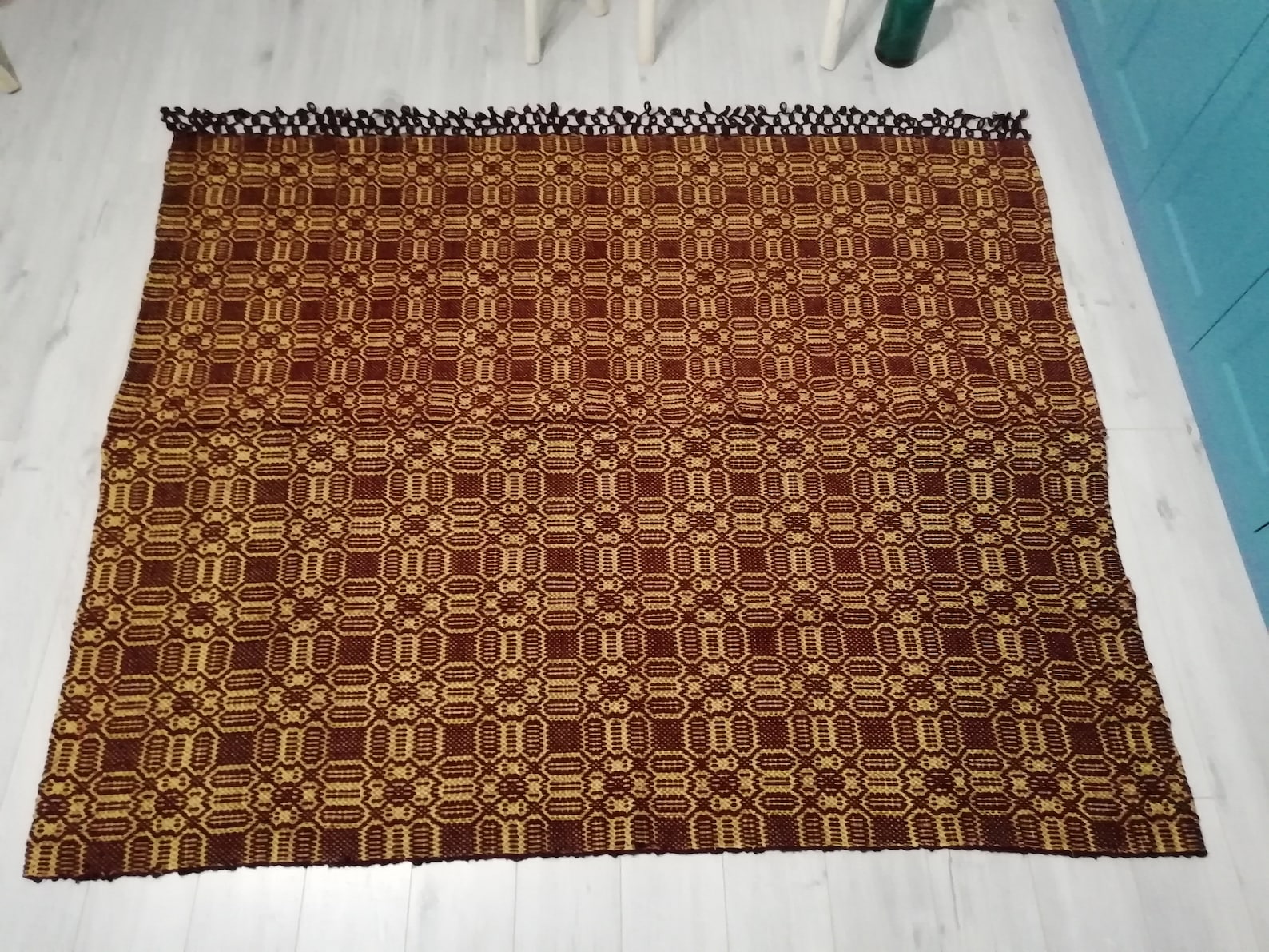 Vintage Romanian Bed Cover Antique Wool Carpet Rustic Bedspread Folk ...