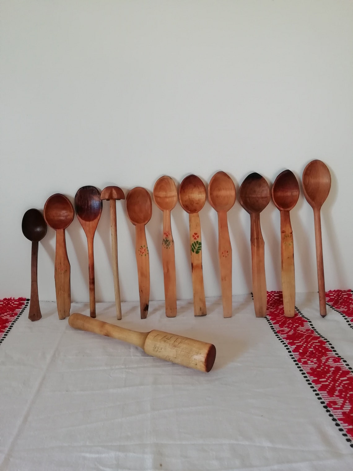Vintage Wooden Rustic Kitchen Utensils Romanian Hand Carved - Etsy