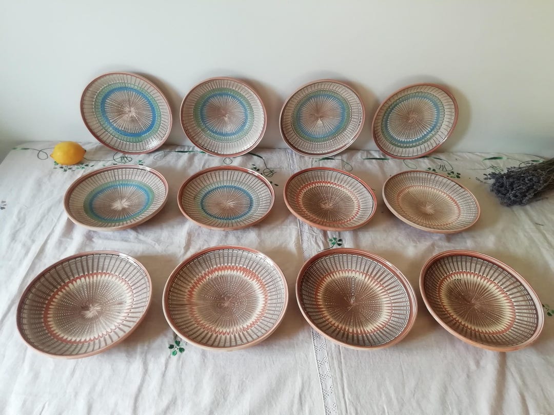 Traditional Horezu Handmade Clay Plates for Use or Wall Hanging Decor ...