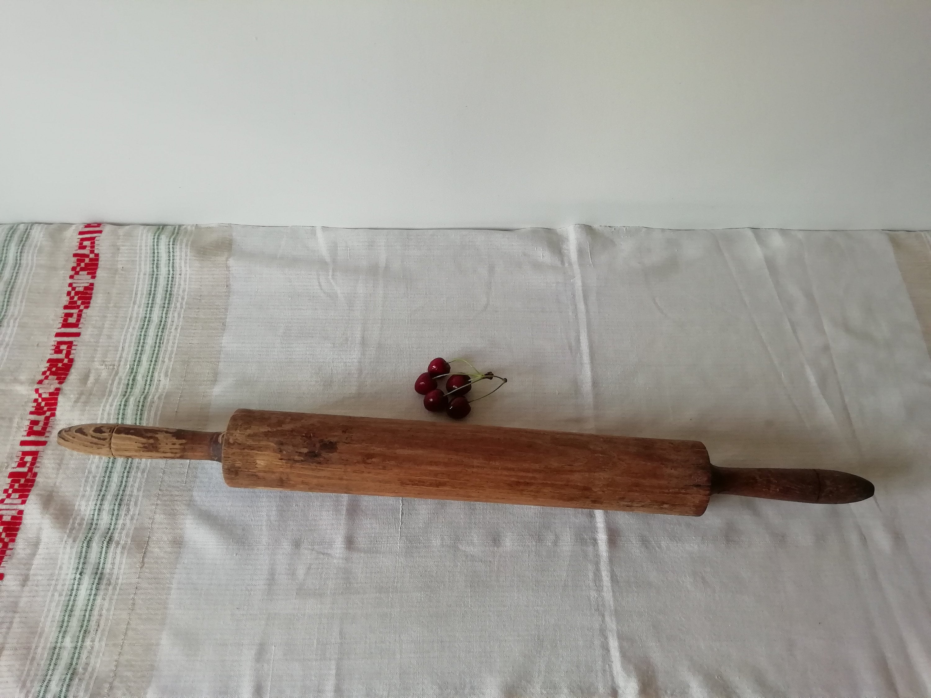 Large Antique Wooden Pastry Rolling Pin Solid Wood Baking - Etsy