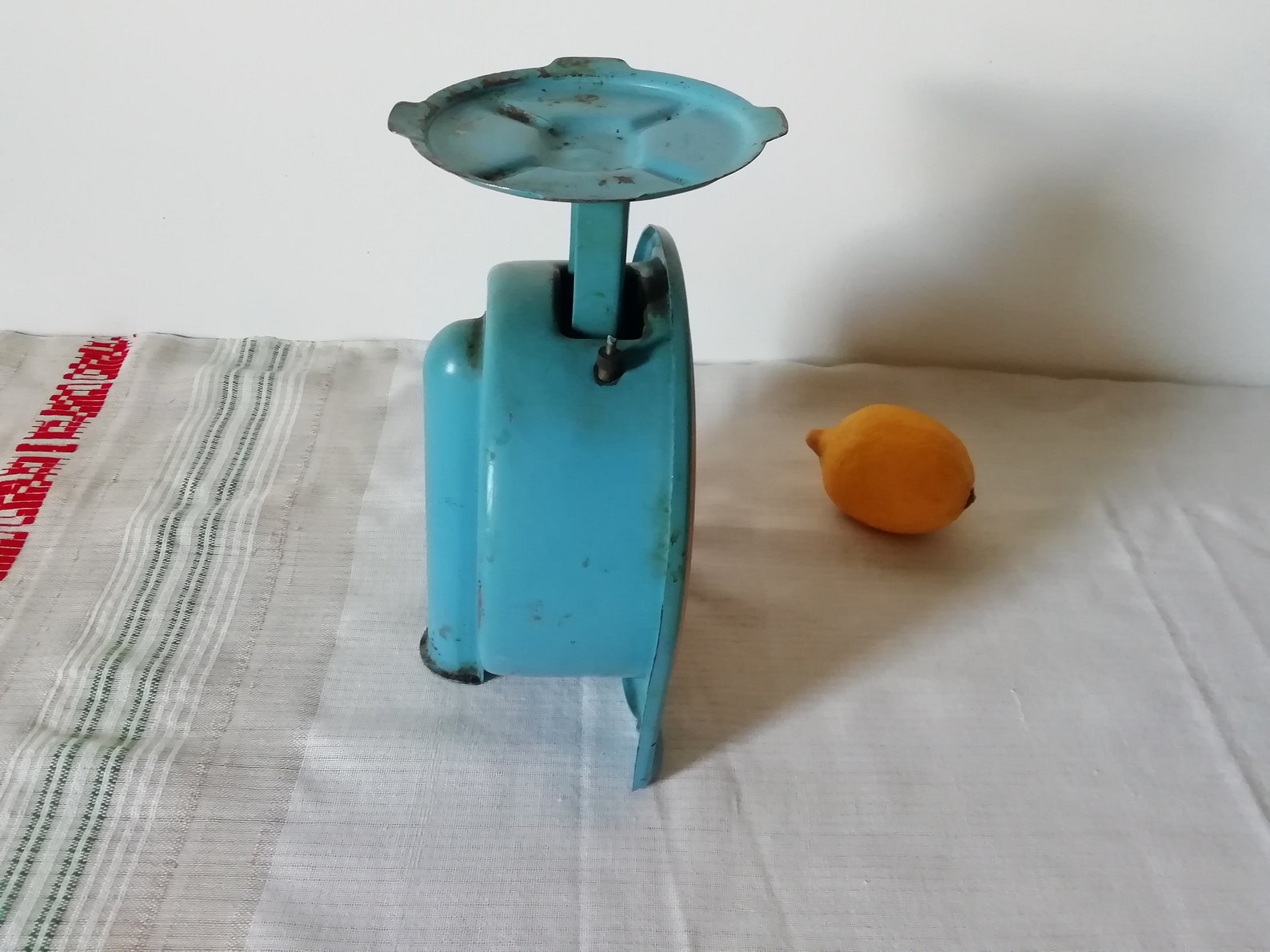 Antique Light Blue Kitchen Scale, Vintage Family Scale, Primitive ...