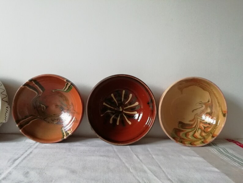 Vintage Clay Bowls Antique Primitive Handmade Ceramic Plate - Etsy