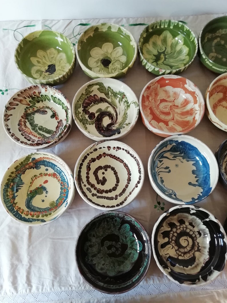 Rustic Earthenware Clay Bowls Antique Primitive Handmade - Etsy