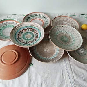 Hand Made Clay Plates Vintage Traditional Romanian Wall Hanging Decor ...