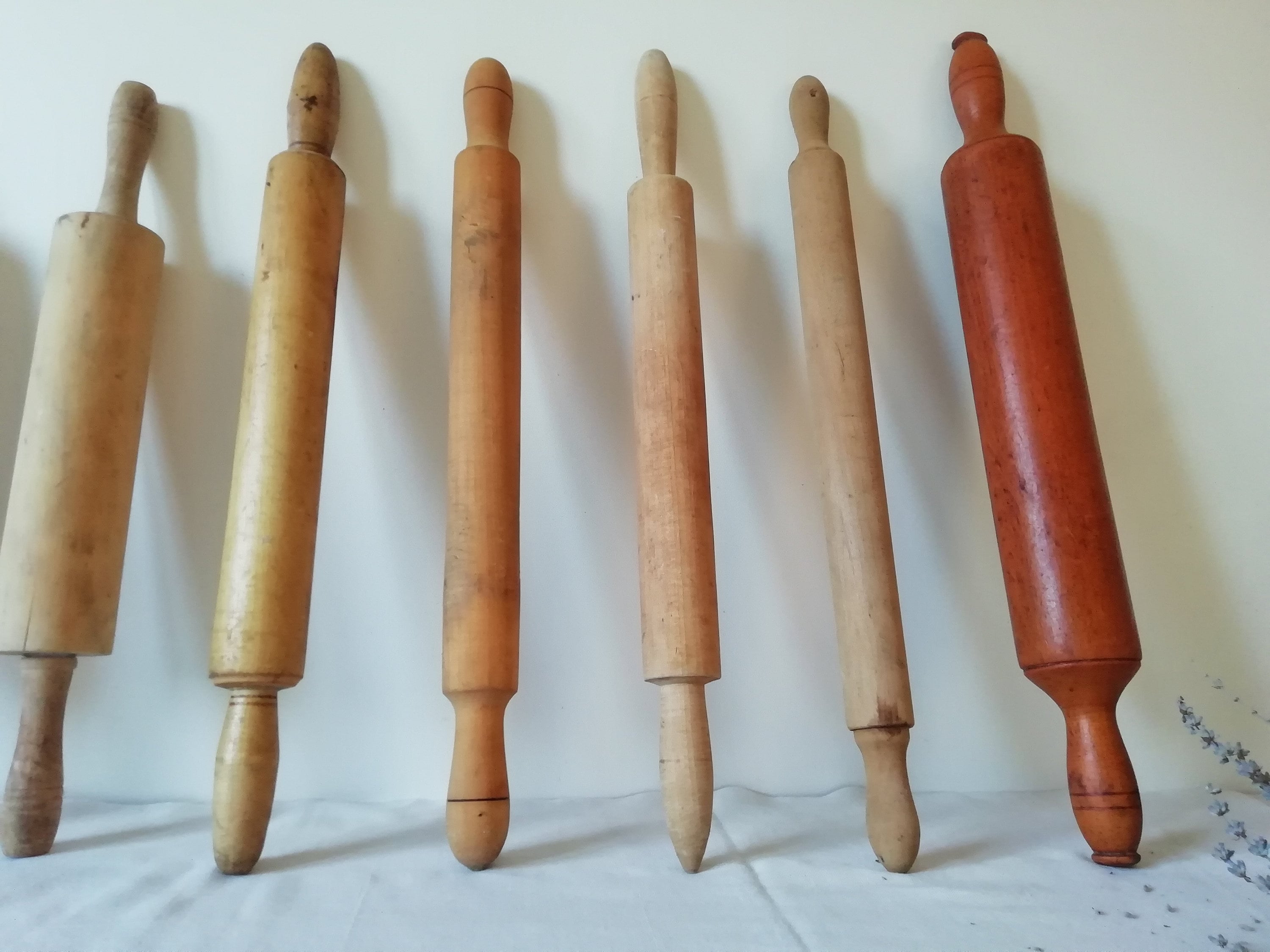 Vintage Wooden Rolling Pins Rustic Primitive Kitchen Utensils Food ...