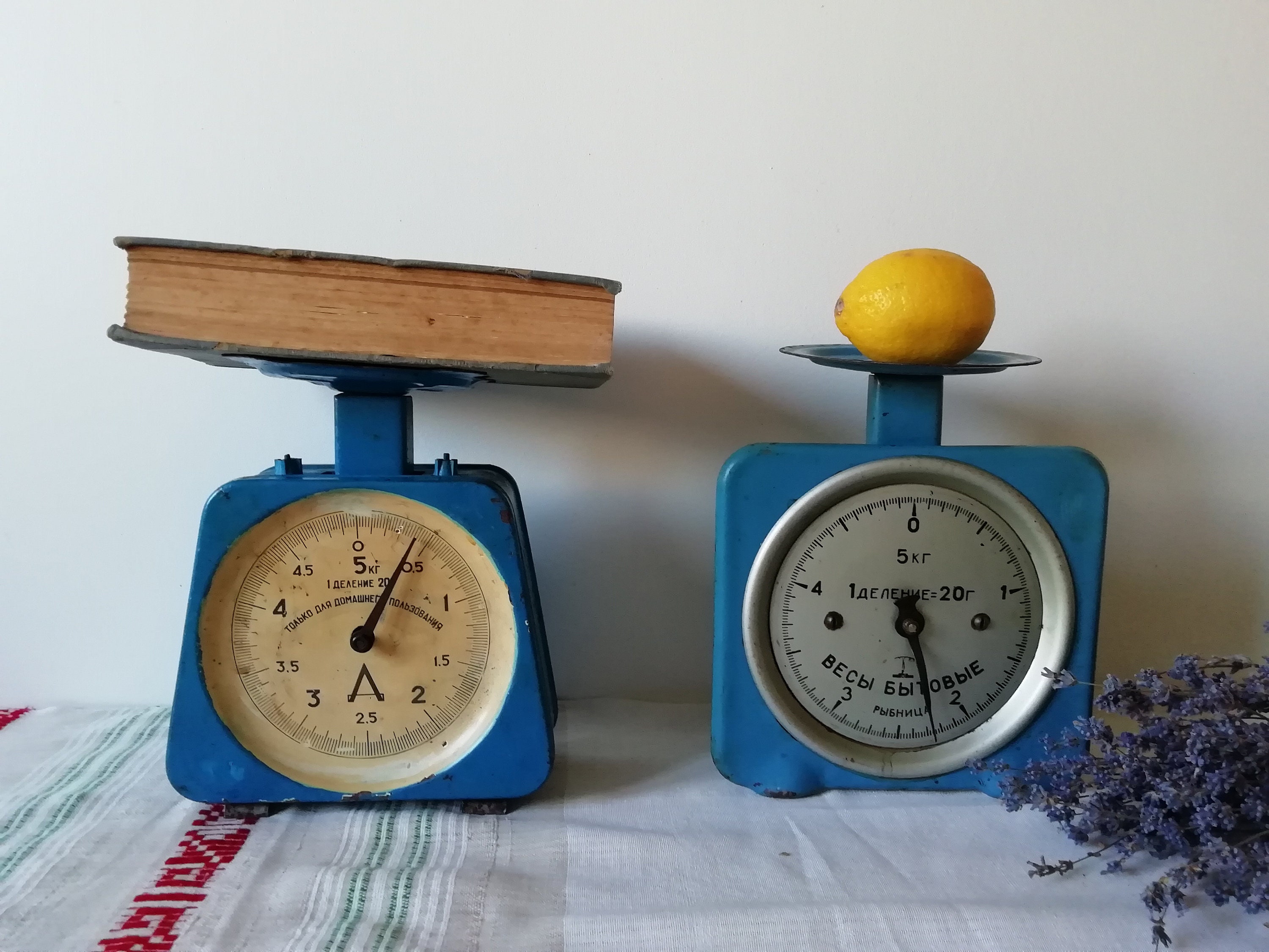 Antique Blue Kitchen Scale Vintage Family Scale Primitive - Etsy