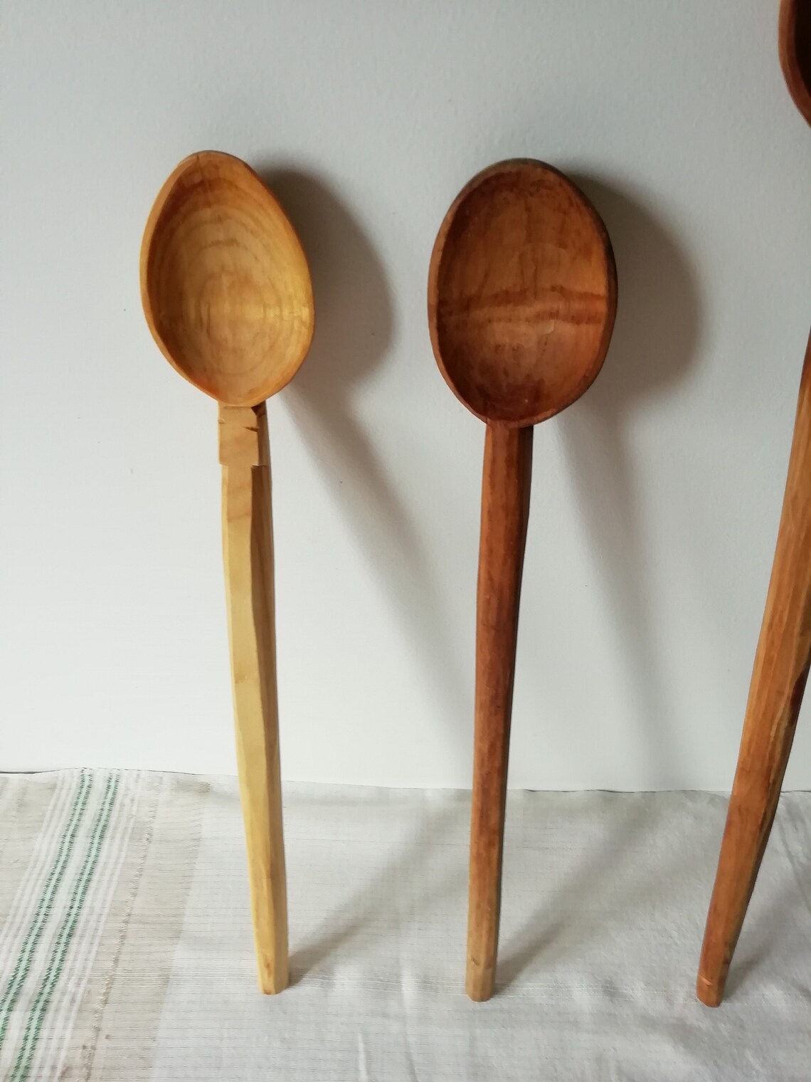 Set of 4 Large Primitive Wooden Kitchen Utensils Old Kitchen - Etsy