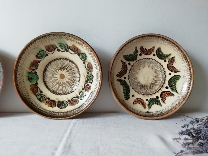 Traditional Romanian Hand Made Clay Plates Wall Hanging Decor - Etsy
