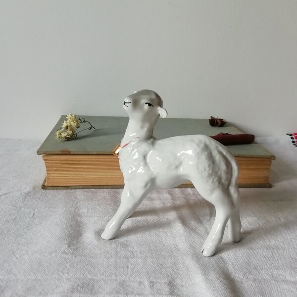 Porcelain Lamb Figurine - Etsy