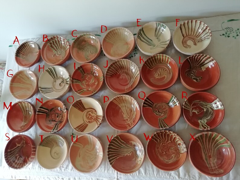 Antique Clay Bowls Vintage Handmade Ceramic Plates Rustic - Etsy