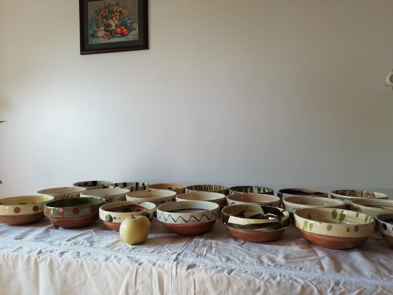 Rustic Earthenware Clay Bowls Antique Primitive Handmade - Etsy