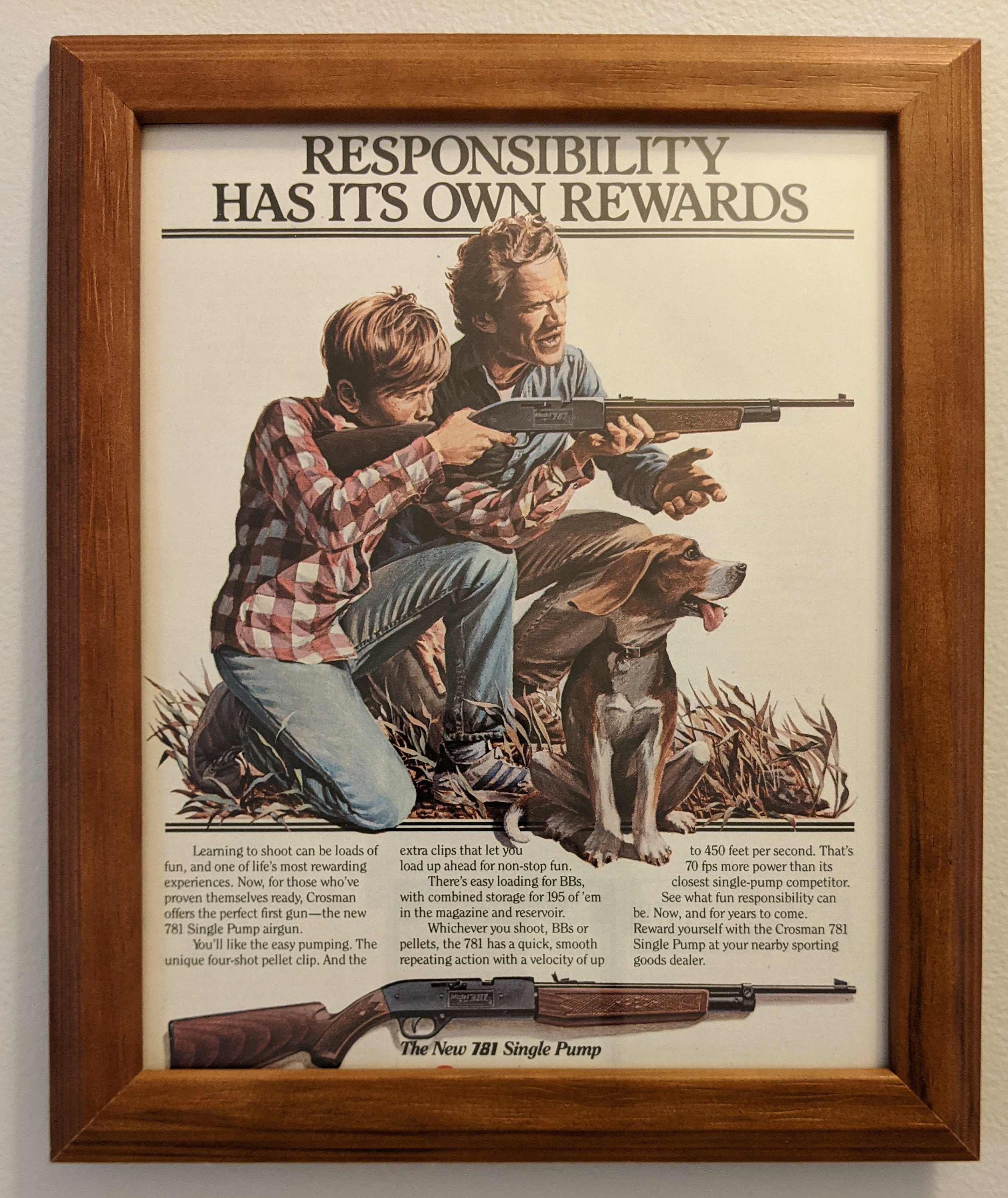 1984 Crosman Framed Vintage Ad Vintage Air Rifle Ad - Etsy.de