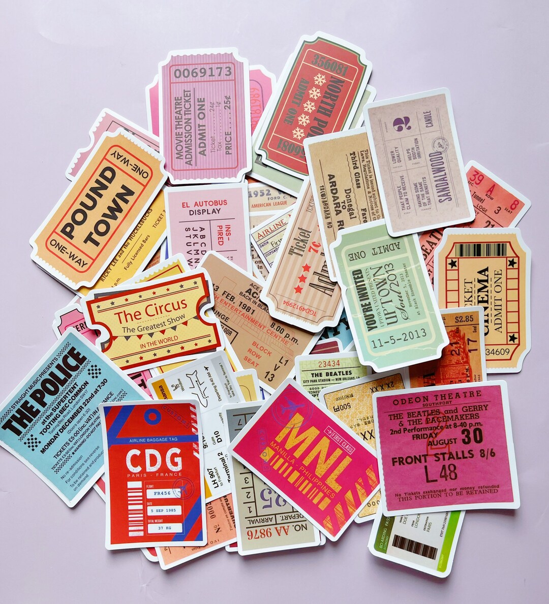 Retro Ticket Sticker Pack-waterproof-flying Ticket-collective ...