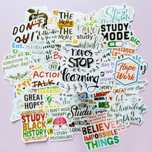 Inspirational Waterproof Quotes Sticker Pack-encouragement-glossy-study ...