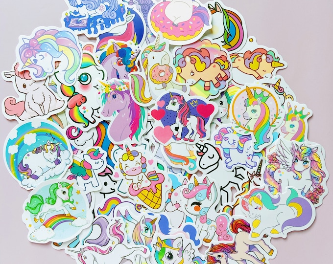 Cute Unicorn Sticker Pack Waterproof Stickers - Etsy