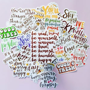 Inspirational Waterproof Quotes Sticker Pack-encouragement-glossy-study ...