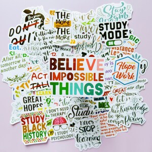 Inspirational Waterproof Quotes Sticker Pack-encouragement-glossy-study ...