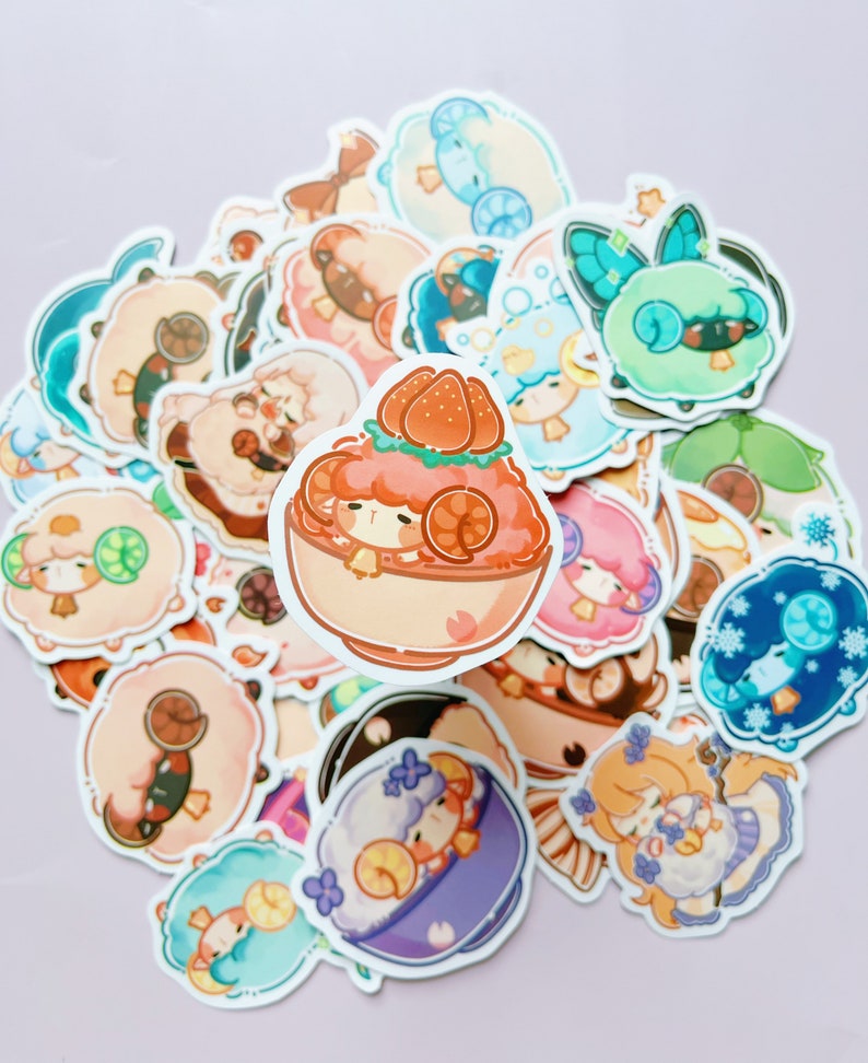Cute Sheep Food Sticker Pack-waterproof Stickers-packaging - Etsy