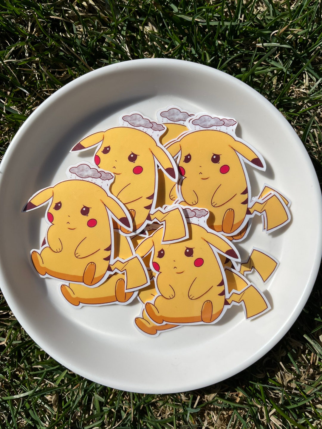 Cute Crying Pikachu Stickers-laptop Stickers-anime Stickers-laminated ...