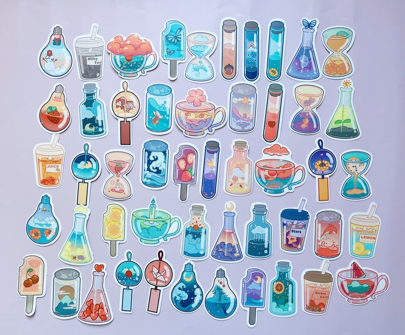 Aesthetic Bottle Sticker Pack-aesthetic Drink-vsco - Etsy