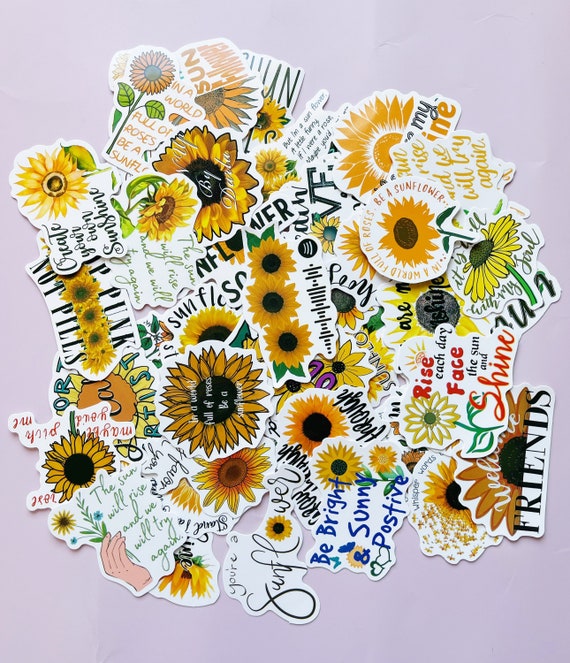 Sunflower Sticker Pack-stay Positive Inspired - Etsy